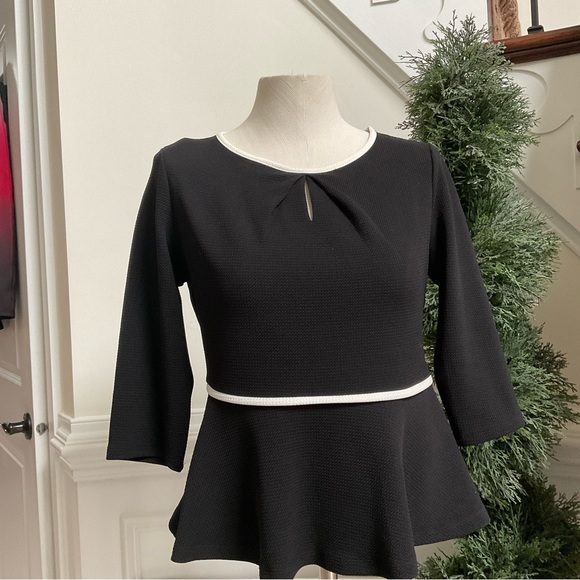 Elle | Tops | Elle Black Peplum Blouse | Poshmark